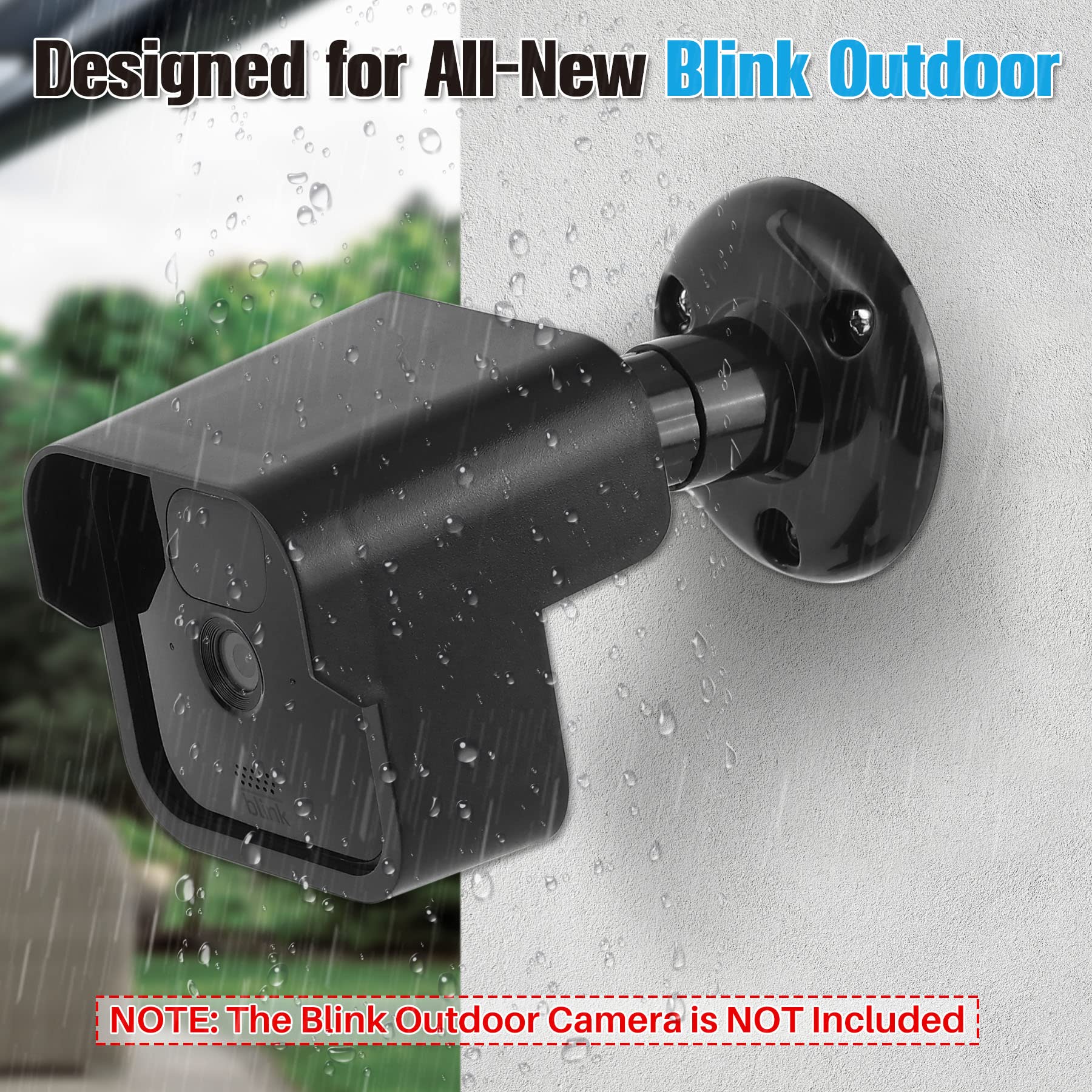 3 Pack Blink Outdoor Camera Housing and Mounting Bracket, Weatherproof Cover and 360° Adjustable Mount with Blink Sync Module 2 Outlet Wall Mount for Blink Security System (Blink Not Included)