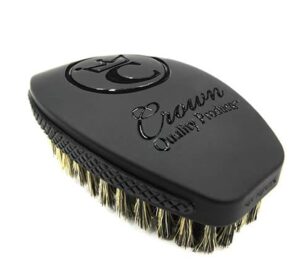 crown quality products 360 sport wave caesar 2.0 boar bristle hairbrush, medium, triple black - non-slip grip, waterproof design - the ultimate 360 wave brush