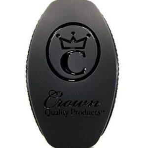 Crown Quality Products 360 Sport Wave Caesar 2.0 Boar Bristle Hairbrush, Medium, Triple Black - Non-Slip Grip, Waterproof Design - The Ultimate 360 Wave Brush