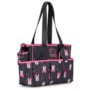 DISNEY Baby Girl Multi Piece Tote Diaper Bag, Minnie-Toss Print