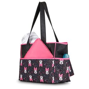 DISNEY Baby Girl Multi Piece Tote Diaper Bag, Minnie-Toss Print