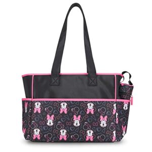 DISNEY Baby Girl Multi Piece Tote Diaper Bag, Minnie-Toss Print