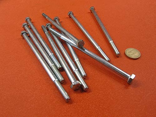 8.8 Zinc Steel Bolts PT M8 x 1.25 mm x 160 mm Long 10 pcs