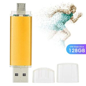 Micro USB Drive, Compact Shape High‑Speed Pen Drive with OTG Plug for Smart Phones for Computer(128GB)