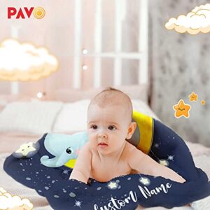 Pavo Personalized Baby Blankets for Boys Girls - Twinkle Twinkle Little Star Baby Elephant Blanket - Includes Bib & Onesie Option - Personalized Baby Gifts for Christmas, Thanksgiving, Shower