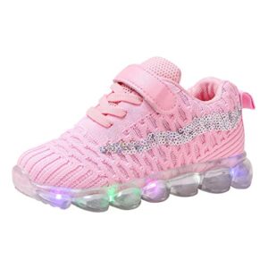 enjocho baby toddler girls boys led light tennis shoes sneakers kids bling running sport shoes for 1-6 years old toddler (pink-a, 3.5-4years)