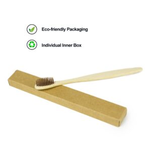 HiweEco Bamboo Toothbrushes Soft Bristles, Charcoal Toothbrushes Adult Biodegradable Natural Tooth Brush 10 Packs