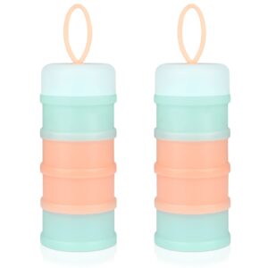 accmor baby formula dispenser on the go, stackable formula dispenser for travel formula container to go, non-spill milk powder baby kids snack storage container, bpa free, 2 packs