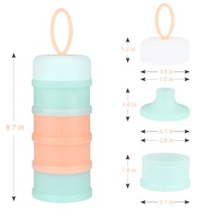 Accmor Baby Formula Dispenser On The Go, Stackable Formula Dispenser for Travel Formula Container to Go, Non-Spill Milk Powder Baby Kids Snack Storage Container, BPA Free, 2 Packs