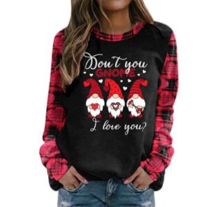 winnerlion women valentine's day sweatshirts l love you print casual sweatshirt long sleeve crewneck shirt pullover tops (red, m)