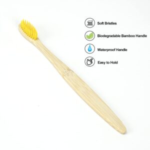 HiweEco Bamboo Toothbrushes Soft Bristles, Charcoal Toothbrushes Adult Biodegradable Natural Tooth Brush 10 Packs