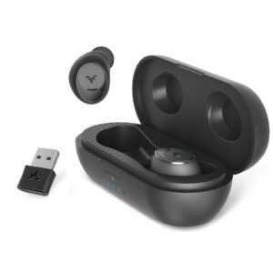 avantree ace m10 - wireless earbuds for pc laptop computer with usb adapter, bluetooth 5.2, noise cancelling mic for clear calls, connecting with phones for music, aptx adaptive, 36hrs