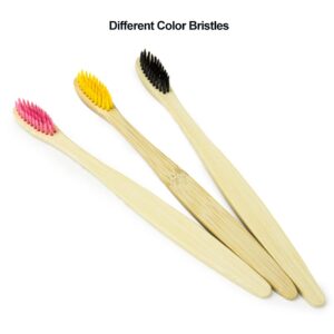 HiweEco Bamboo Toothbrushes Soft Bristles, Charcoal Toothbrushes Adult Biodegradable Natural Tooth Brush 10 Packs