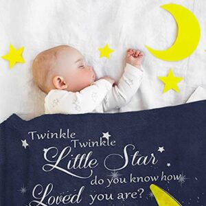 Pavo Personalized Baby Blankets for Boys Girls - Twinkle Twinkle Little Star Baby Elephant Blanket - Includes Bib & Onesie Option - Personalized Baby Gifts for Christmas, Thanksgiving, Shower