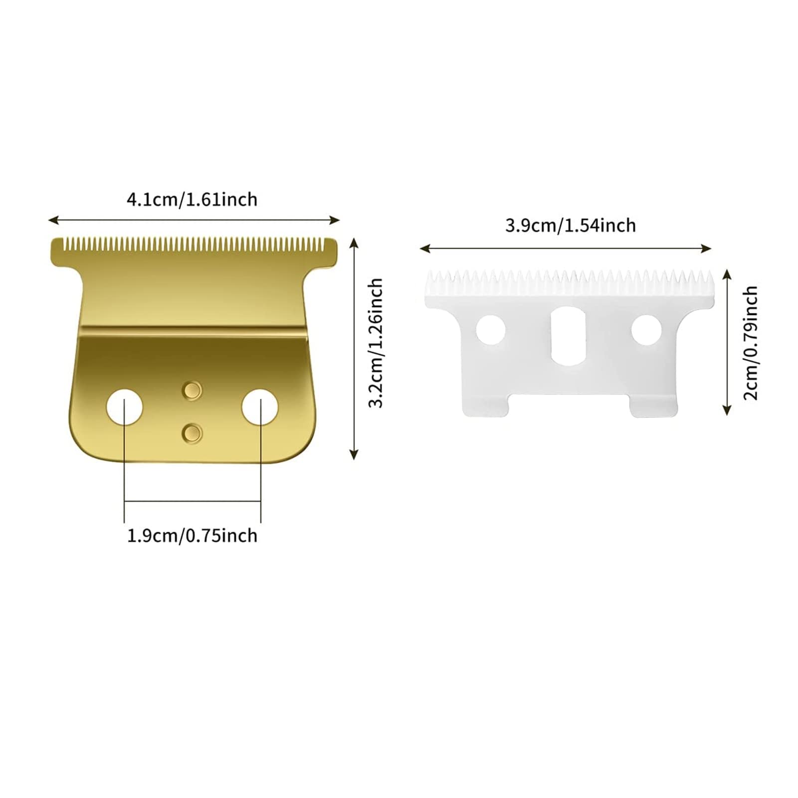 Replacement Blade for Andis T Outliner, Andis Gtx (Golden+White Ceramic Blade)