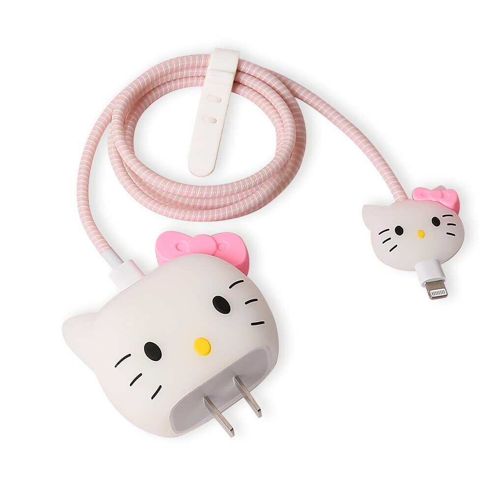 MTYXYTM 3D Cute Cartoon Series Fast Charger Protector for iPhone 18W 20W iPhone 14 13 12 11 Pro Max Fast Charging Cable Charger Head Cover Cable Accessory Data Cable Protective Sleeve, No.11(4in1)