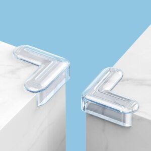 table corner protectors baby proof,(8 pack) l shaped clear corner protectors for furniture, xuenair rubber baby proofing glass table corner guards bumpers for desk countertop cabinet