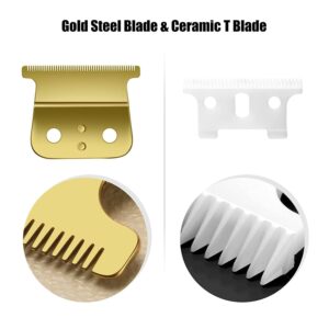 Replacement Blade for Andis T Outliner, Andis Gtx (Golden+White Ceramic Blade)