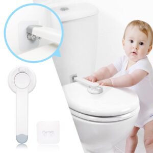 toilet lock child safety，baby proof toilet seat lock with extra pallet,fit for most toilet lid，no tools installation