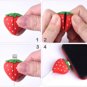 OUKEYI 14 Pieces Cute Fruit Cable Protector for Charger, Animal Charger Protector, Cord Protector USB Cable, Cable Saver Phone Accessory