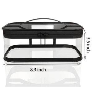 WANBAO 2 Pcs Transparent Makeup Bag Zipper Waterproof Portable Travel Storage Pouch Black F