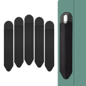 xldlqu apple pencil holder, 5 pack durable elastic apple pencil (1st and 2nd gen) case pocket, adhesive sleeve pouch for ipad 8.3/9.7/10.2/10.5/11/12.9 inch (black black)