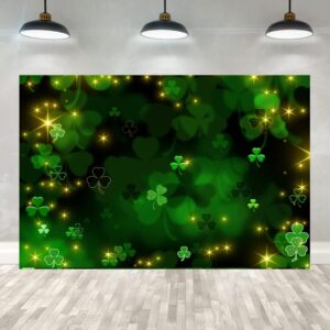 ticuenicoa 5×3ft happy st. patrick’s day backdrop glitter bokeh green clover lucky irish shamrock background for photography birthday baby shower newborn party banner wall decorations props