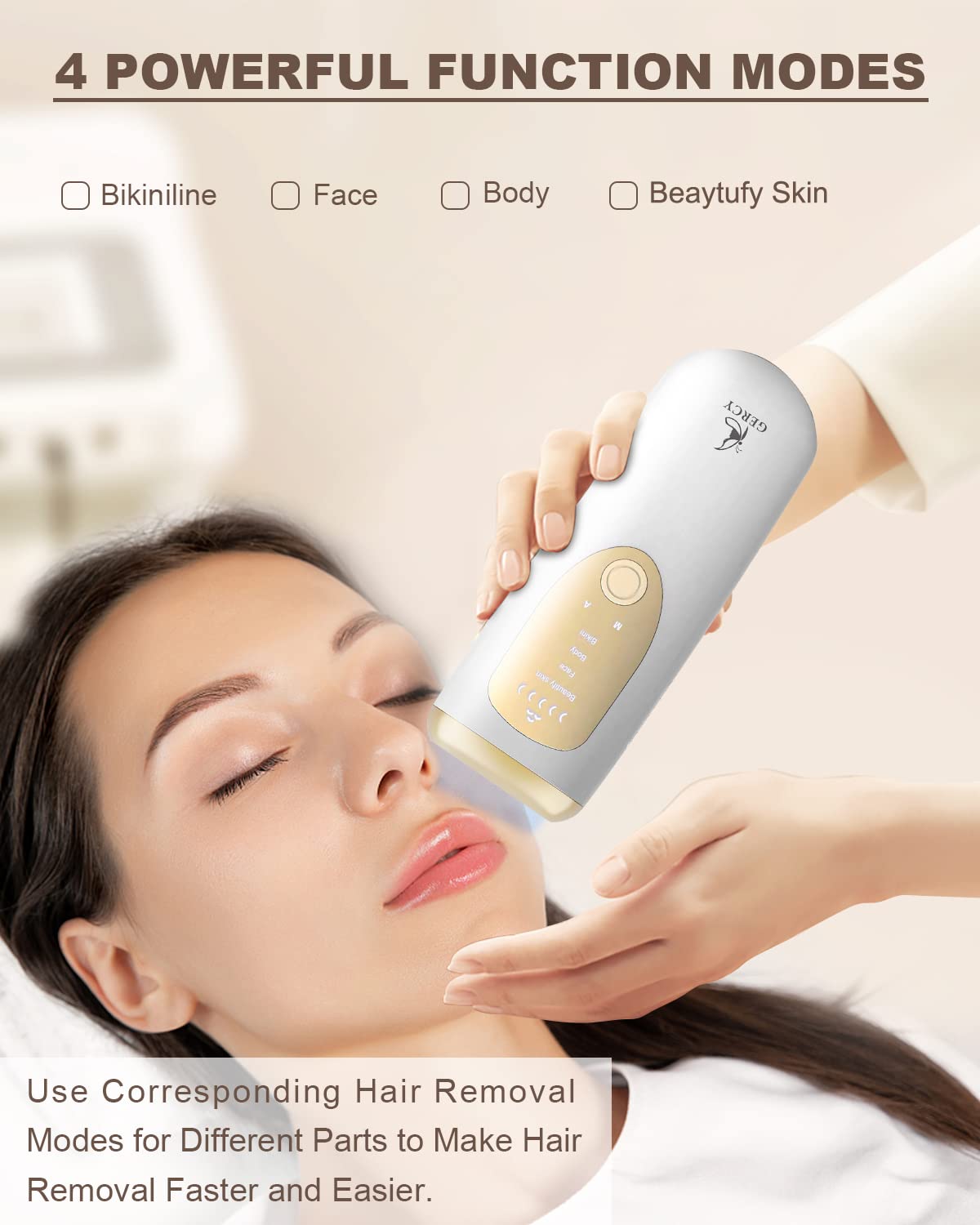 GERCY Laser Hair Removal for Women Permanent, Painless at-Home IPL Hair Removal Device Upgraded to 999,999 Flashes, 5 Level Energy Adjustable & 6 Flash Modes for Beautify Skin, Face, Body, Bikini