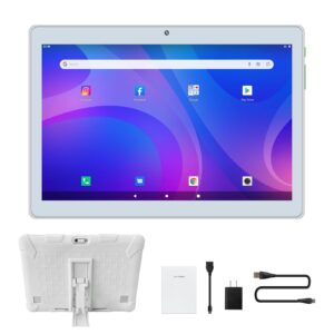 sztpsls 10.1 inch tablet android 10 octa-core processor 32gb storage hd touchscreen tablets, 2mp+5mp dual camera, 1280x800 ips display, support 4g phone call, wi-fi, bluetooth