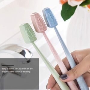 4pcs Toothbrush Heads Cover Wheat Straw ive Cap for Outdoor Travel