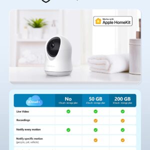 VOCOlinc Indoor Security Camera, 1080P Camera, Camera for Home Security/Baby Monitor/Pets, Pan/Tilt IP Camera with Night Vision, 2-Way Audio, Works with Apple Home HomeKit ONLY