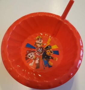 diversdealz paw patrol childrens sipper cereal bowl with straw (red)