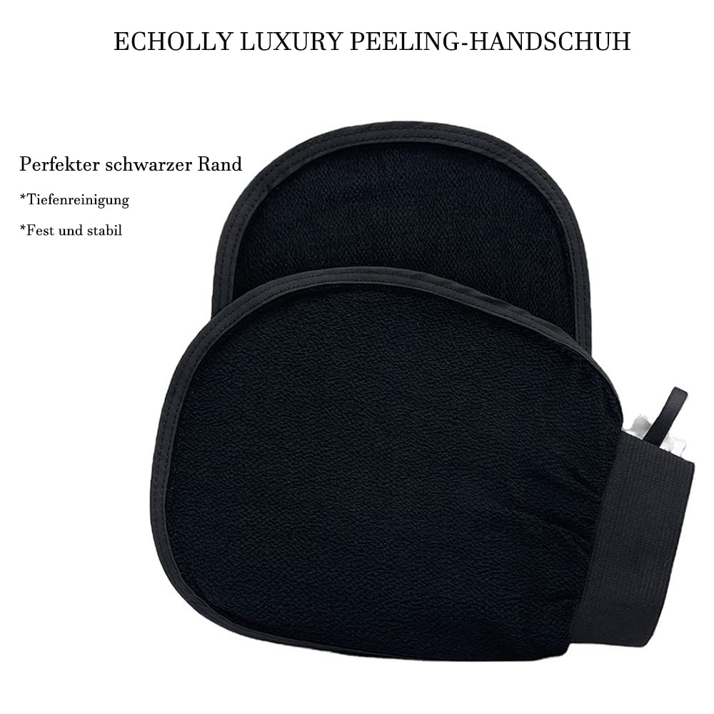 Echolly Deep Exfoliating Mitt Body Scrub-Exfoliating Hammam Glove-Face and Body Exfoliator Mitt - Skin Cleanser for Women & Men-Dead Skin Remover for Body