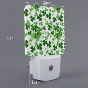 Night Lights Energy-Saving Lamps for Bedroom,St. Patrick's Day Lucky Shamrocks,Plug in Nightlights with Auto Dusk to Dawn Sensor