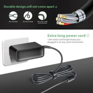 CASIMY 19V AC Adapter Compatible with LG 19" 20" 22" 23" 24" 27" 29'' 32'' 34'' TV HDTV LED Monitor DA-48F19 LCAP35 DA-65G19 DA-65F19 32LH570B ADS-40FSG-19 ADS-25FSG-19 LG TV Power Cord Replacement