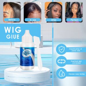 Lace Wig Glue, 1.3oz Invisible Waterproof Bold Hold Lace Wig Glue Waterproof for for Poly and Lace Hairpiece, Wig, Toupee Systems(1 Bottle)