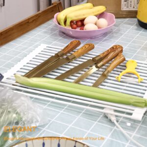 H S T Knife Set, 6 Pieces Kitchen Knife Set without Knife Block, High Carbon Stainless Steel Chef Knife Sets for Kitchen with Skin-peeler, Gold