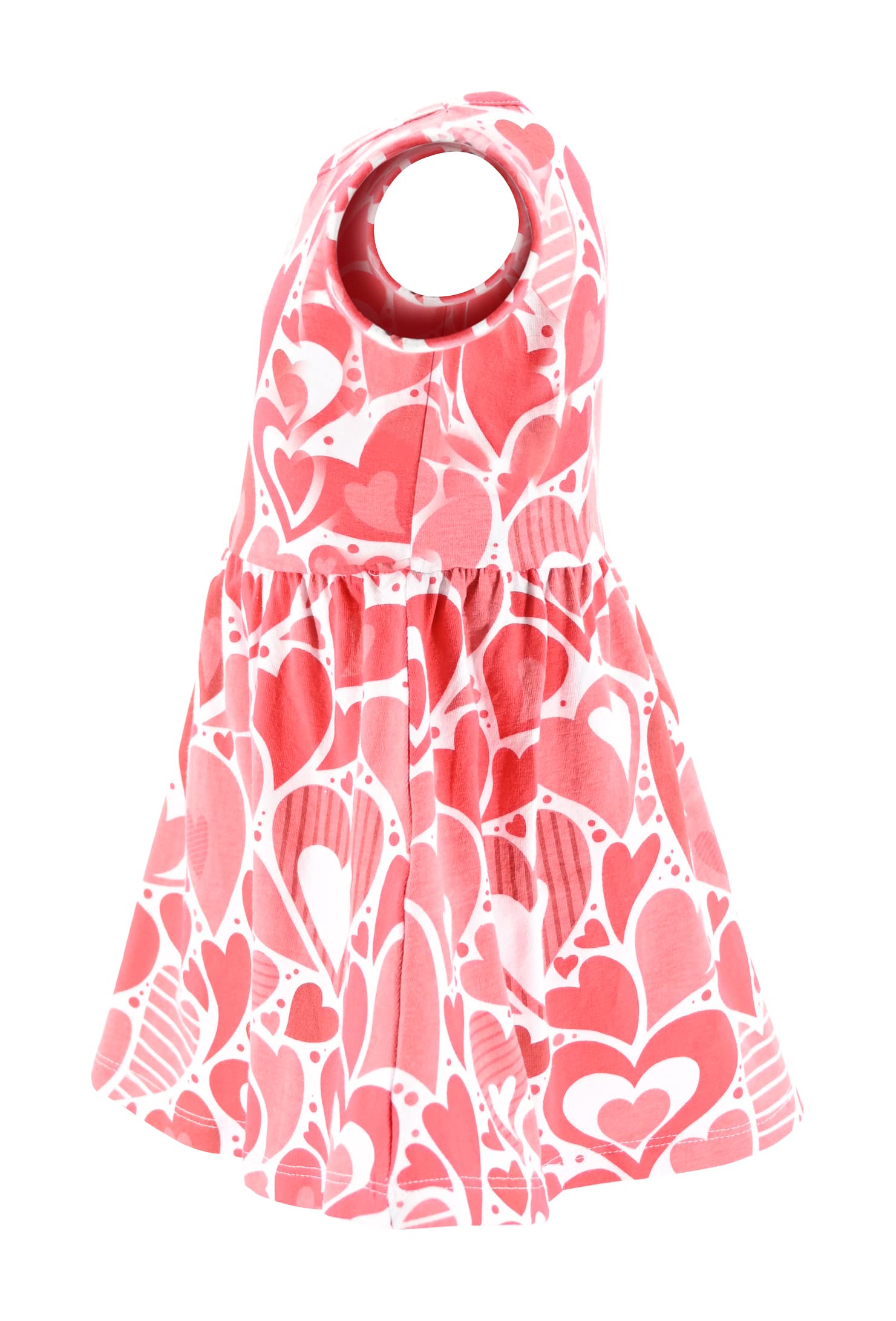 Unique Baby Girls Red Double Hearts Party Dress (6Y, Red)