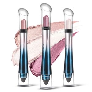 luxaza 24h long lasting purple pink cream eyeshadow stick, 3 pcs