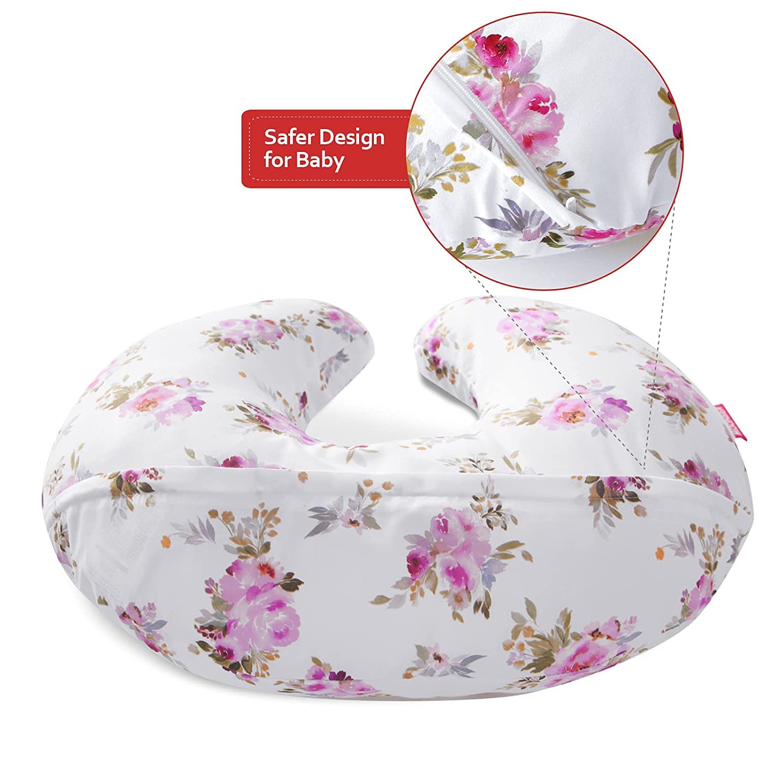 Nursing Pillow Cover Slipcover Floral 2 Pack Fits Boppy Nursing Pillows, for Breastfeeding Pillows, Nursing Pillow Slipcovers