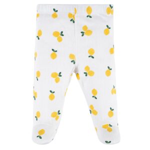 Gerber Baby Girls Newborn Hospital Pointelle Outfit Shirt, Footed Pant And Cap Clothing Set, White Lemons, Newborn US