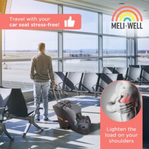 MELIWELL Car Seat Travel Belt - Strap to Rolling Suitcase, Convert Luggage for Carry-On - Portable Airport Solution - Complete with 12" Fastener