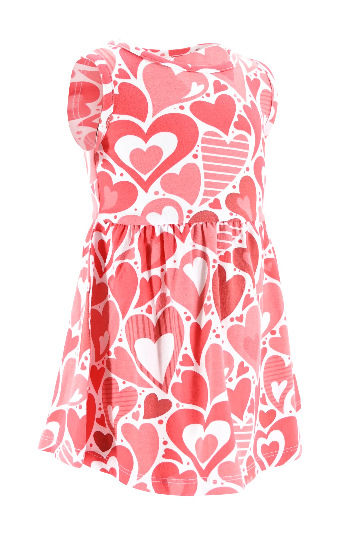 Unique Baby Girls Red Double Hearts Party Dress (6Y, Red)