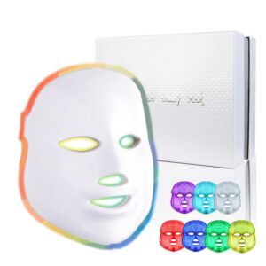 houzzi led-face-mask- red & blue light therapy facial skin care mask