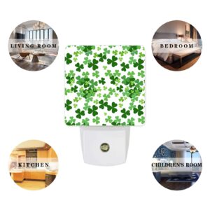 Night Lights Energy-Saving Lamps for Bedroom,St. Patrick's Day Lucky Shamrocks,Plug in Nightlights with Auto Dusk to Dawn Sensor