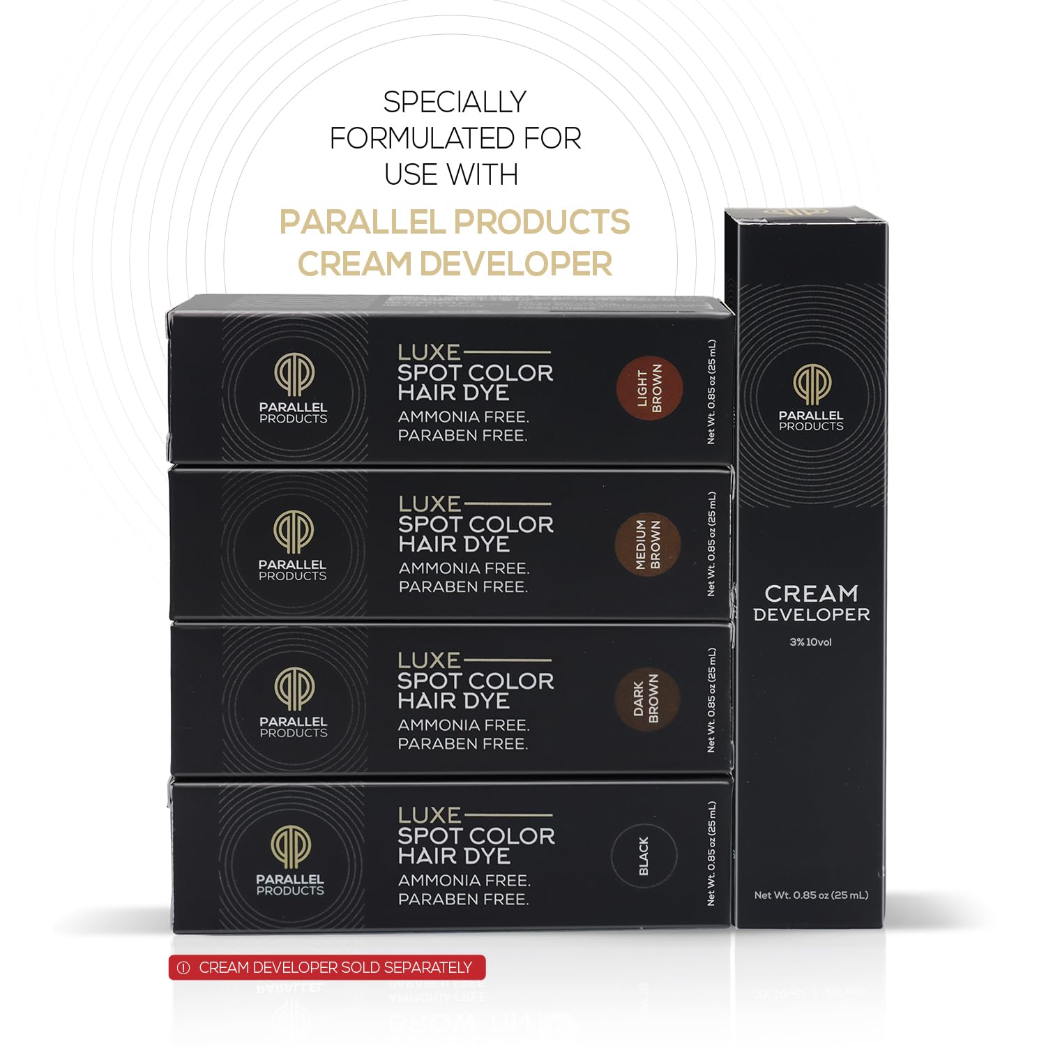 Parallel Products - Luxe Color (Dark Brown) - Cream Hair Dye - 25mL - Tint for Professional Spot Coloring - Covers Grey Hair - Root Touch-Up