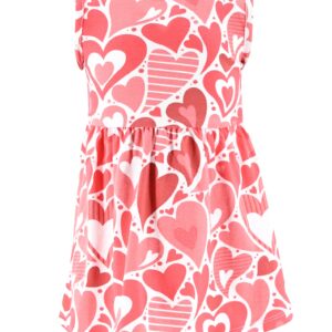 Unique Baby Girls Red Double Hearts Party Dress (6Y, Red)