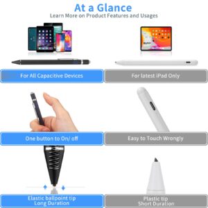 Stylus for Samsung Galaxy Tab A 10.1/10.5/8 Inch Pencil, EVACH Rechargeable Digital Pencil with 1.5mm Ultra Fine Tip Stylist Pens for Samsung Galaxy Tab A 10.1/10.5/8 Inch,Black