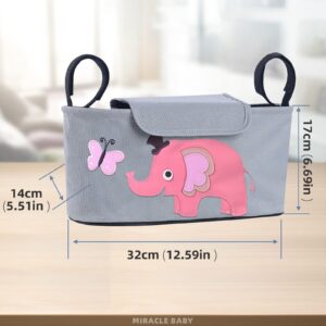 LAT Stroller Organizer Bag for Mom, Baby Trolley Bag - Compatible with Any Stroller - Multifunctional Large Capacity (Dinosaur)