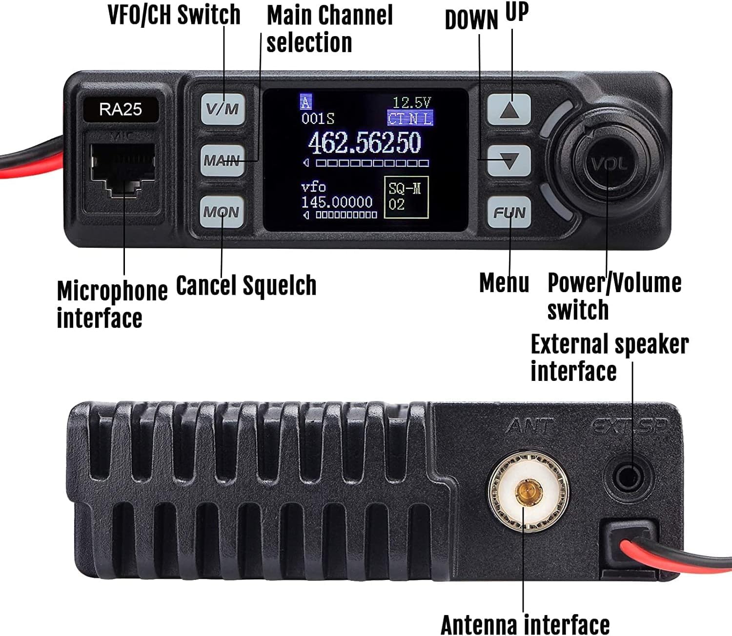 Retevis GMRS Radio Communication Solutions,RA25 Mobile Transceiver Radio(1 Pack) with GMRS Handheld Two Way Radio(2 Pack),Easy to Use Long Range Communication Kit